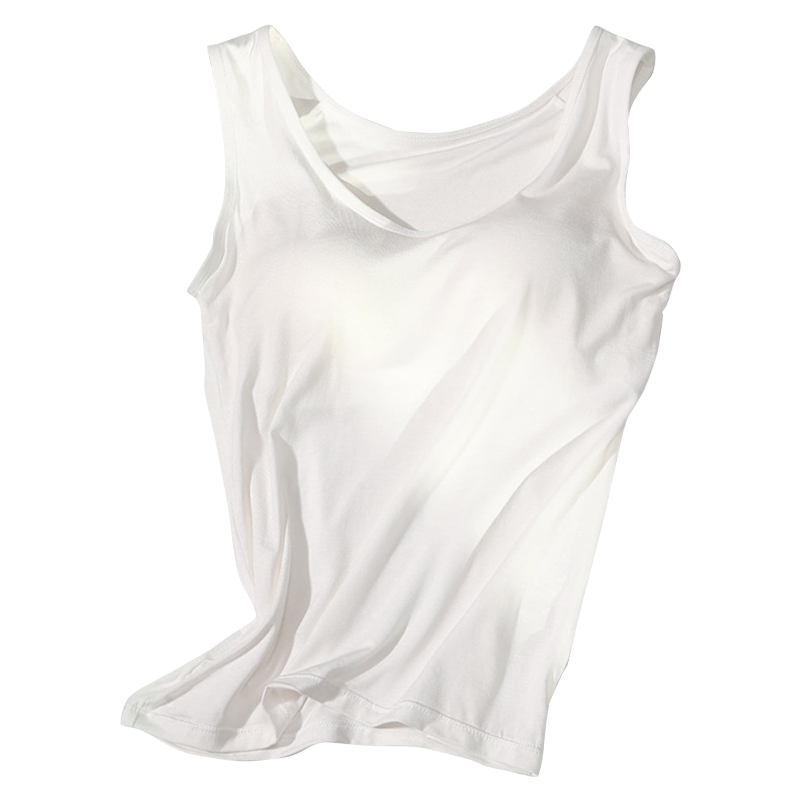 Baywell Women's Camisole with Built in Bra Wide Shoulder Strap Cami ...