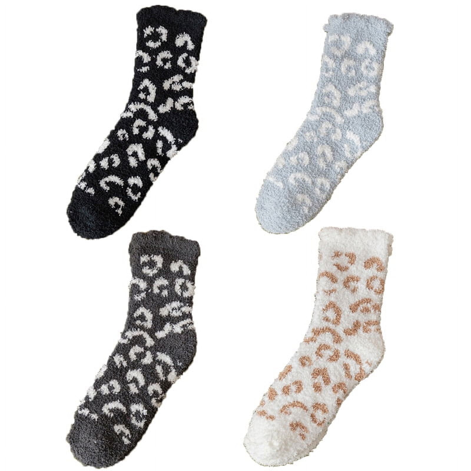 Baywell Women's Extra Large Fuzzy Polka Dot Cuff Anti-Slip Grip Non ...