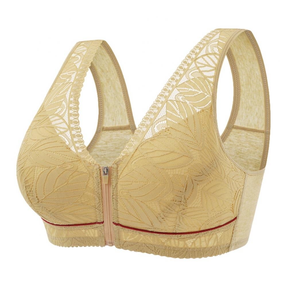 Baywell Women's Front Closure Bras Racerback Wireless Plus Size Full ...