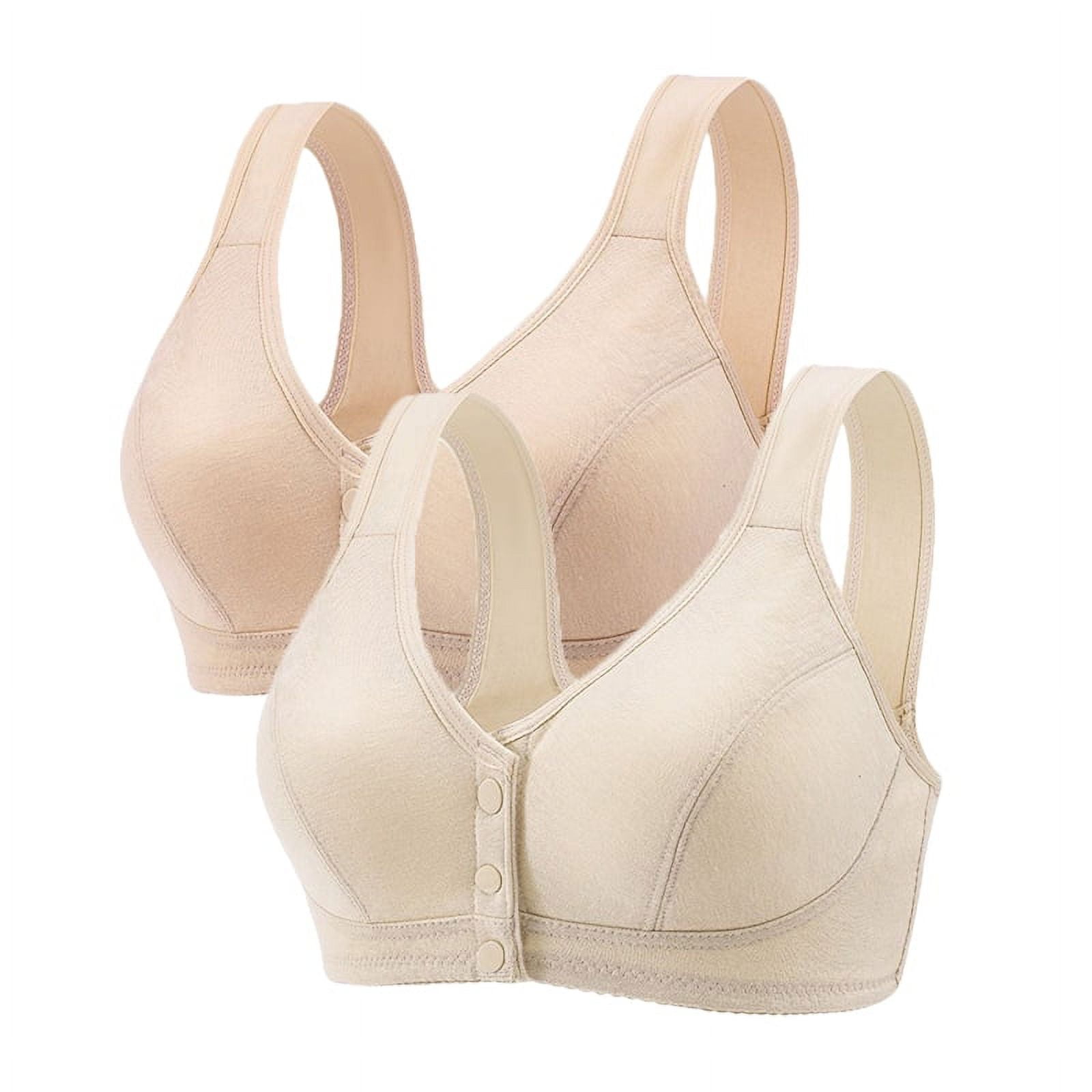 Baywell Women's Front Closure Cotton Bra Button Snap Closure Comfort ...