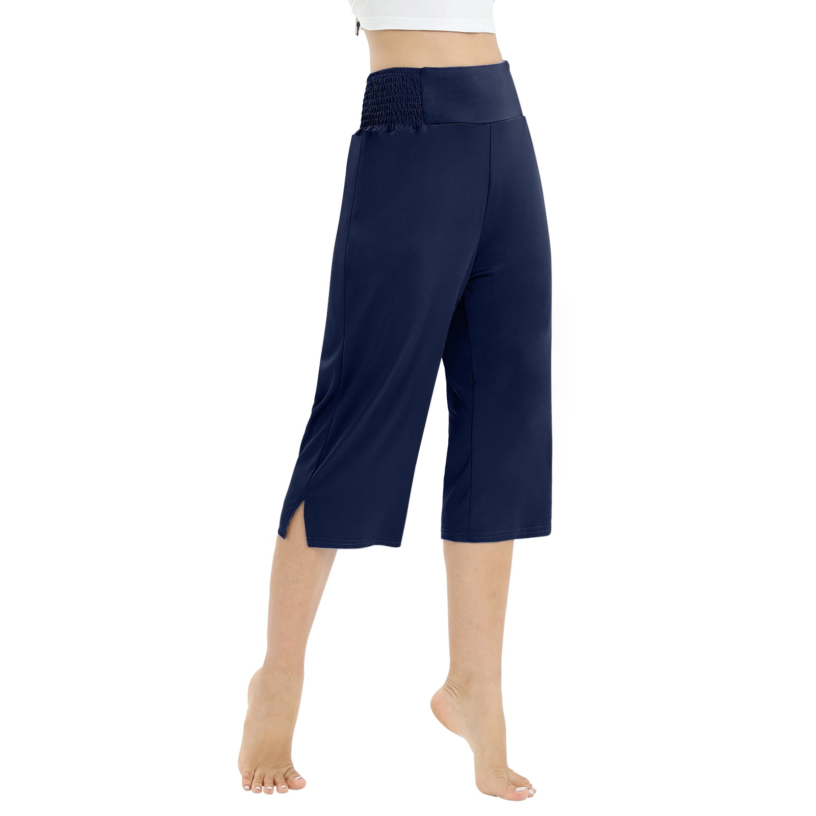 Baywell Women's Pajama Shorts Below The Knee - Great for Homewear Blue ...