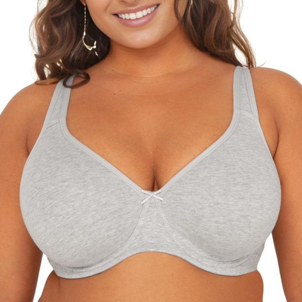Baywell Women's Plus Size Full Coverage Sexy Everyday Bra Solid Color Underwire Bra Gray 75B-90J ...