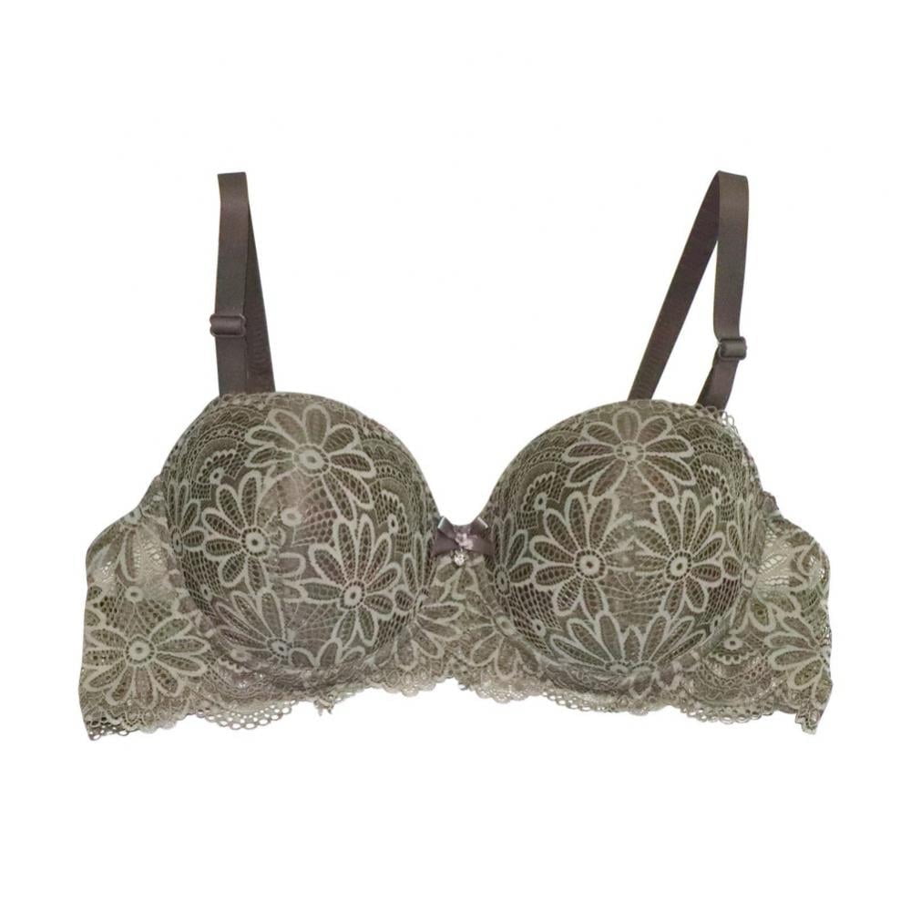 Baywell Women's Sexy Lace Bra Underwire Balconette Unlined Bralette Gray 80BC-95BC - Walmart.com