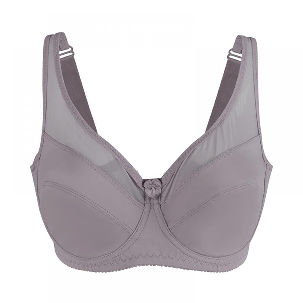 Baywell Women's Sexy Lace Bra Underwire Balconette Unlined Demi Sheer Plus Size Gray 100D ...