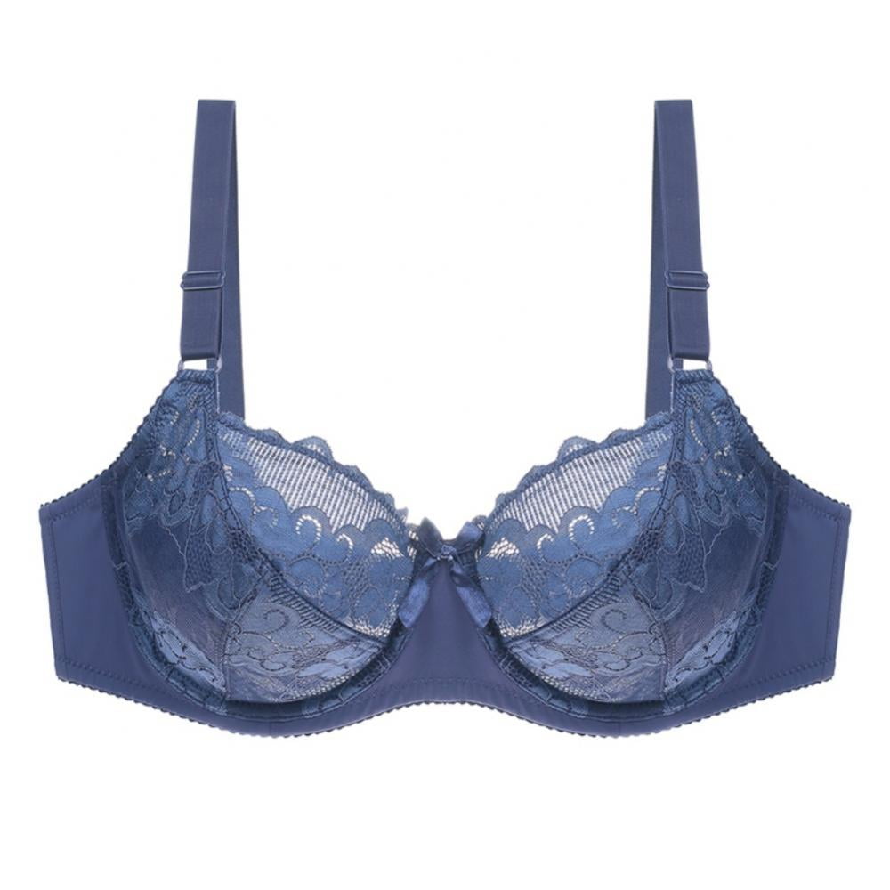 Baywell Women's Underwire Bra Minimizer Lace Floral Bra Unlined Unpadded Plus Size Full Coverage ...