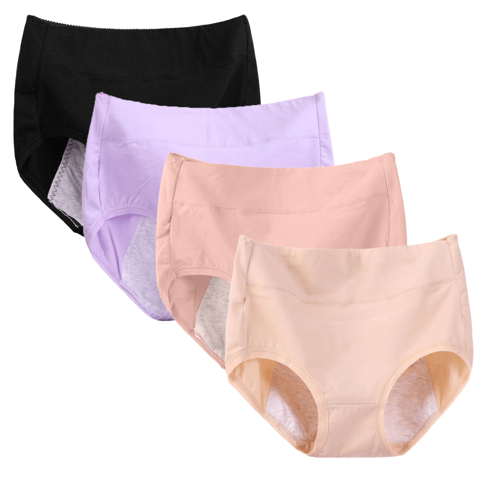 Baywell Womens 4 Pack Menstrual Period Underwear Plus Size ...