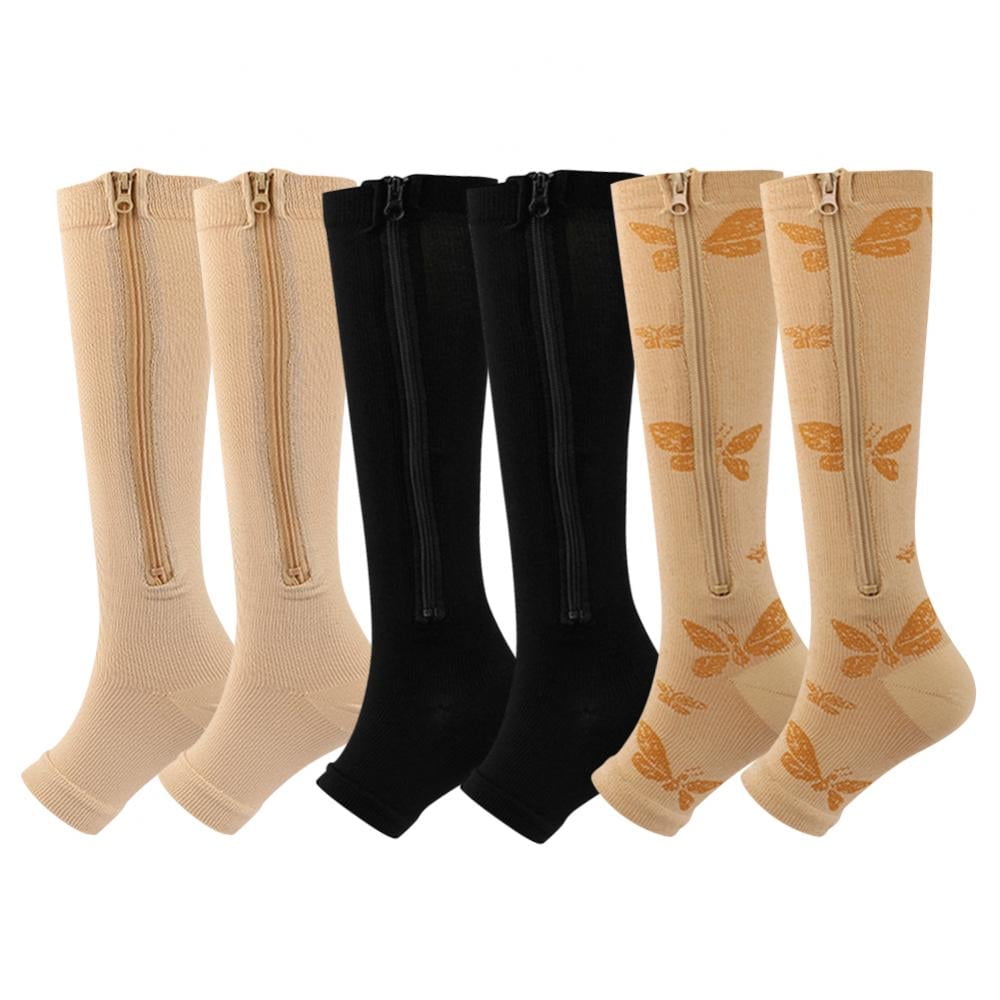 Baywell Zipper Compression Socks for Women Men - Calf Knee High 20 ...