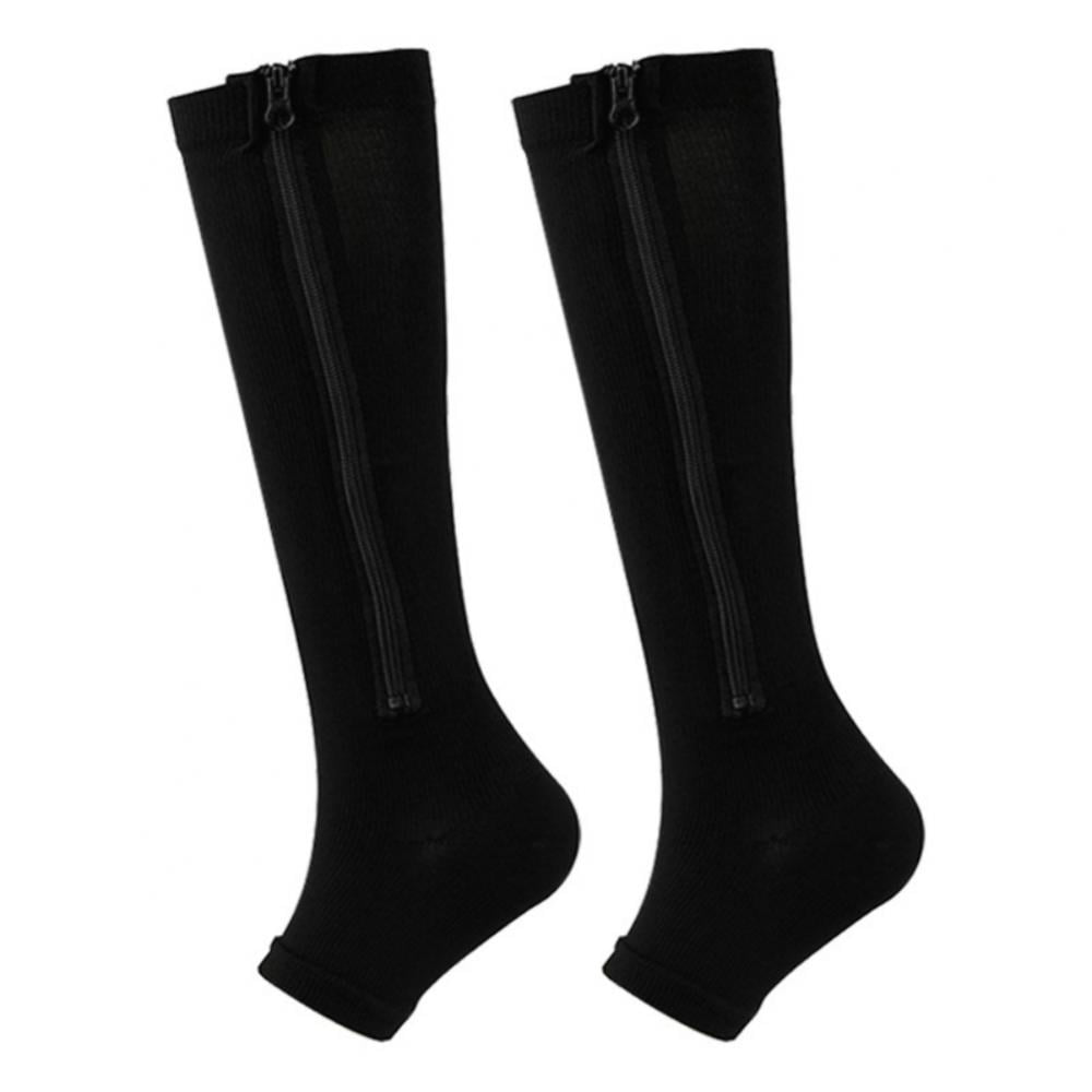 Baywell Zipper Compression Socks For Women Men Calf Knee High 20
