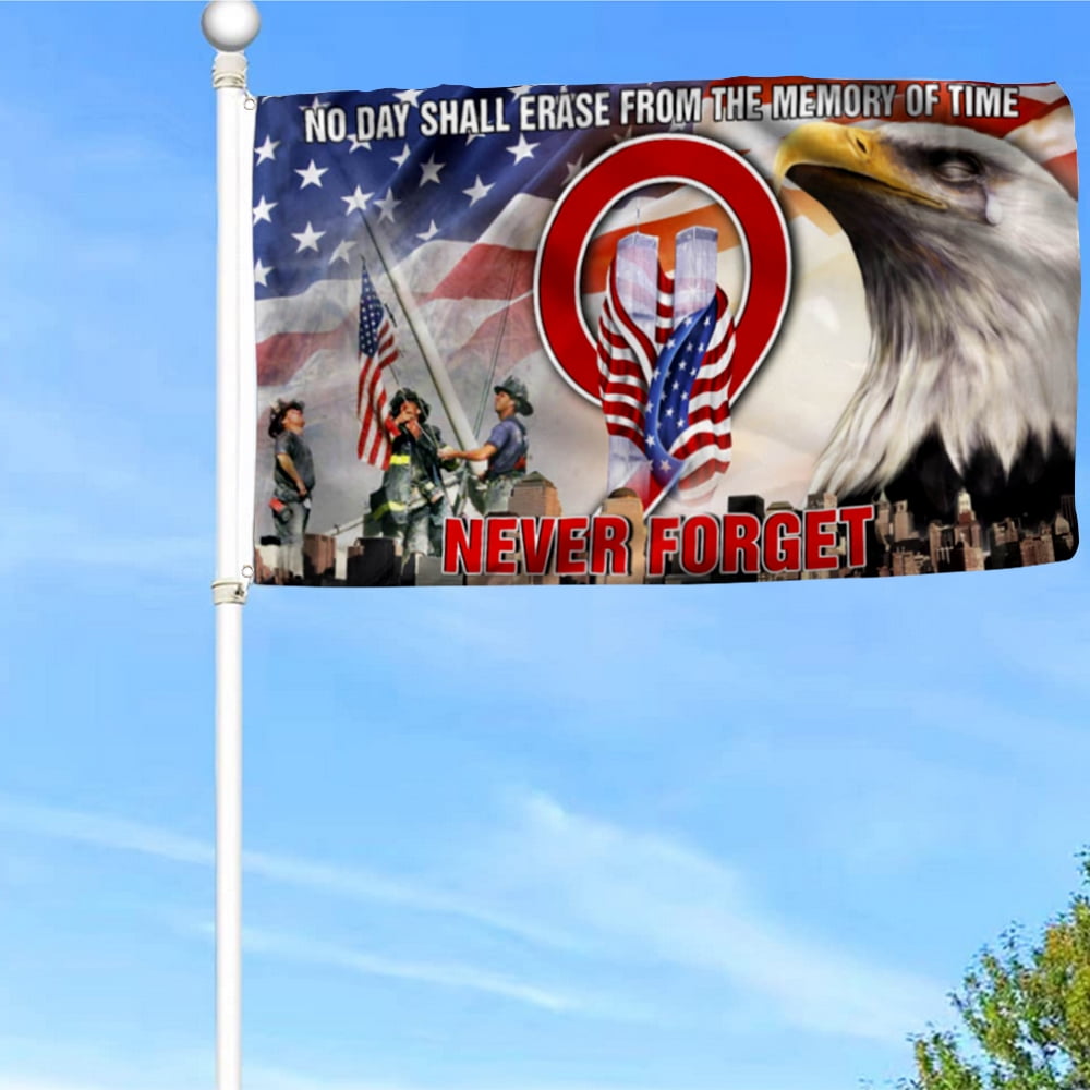 Bayyon 9 11 Memorial Grommet Flag Never Forget Flag Banner with ...