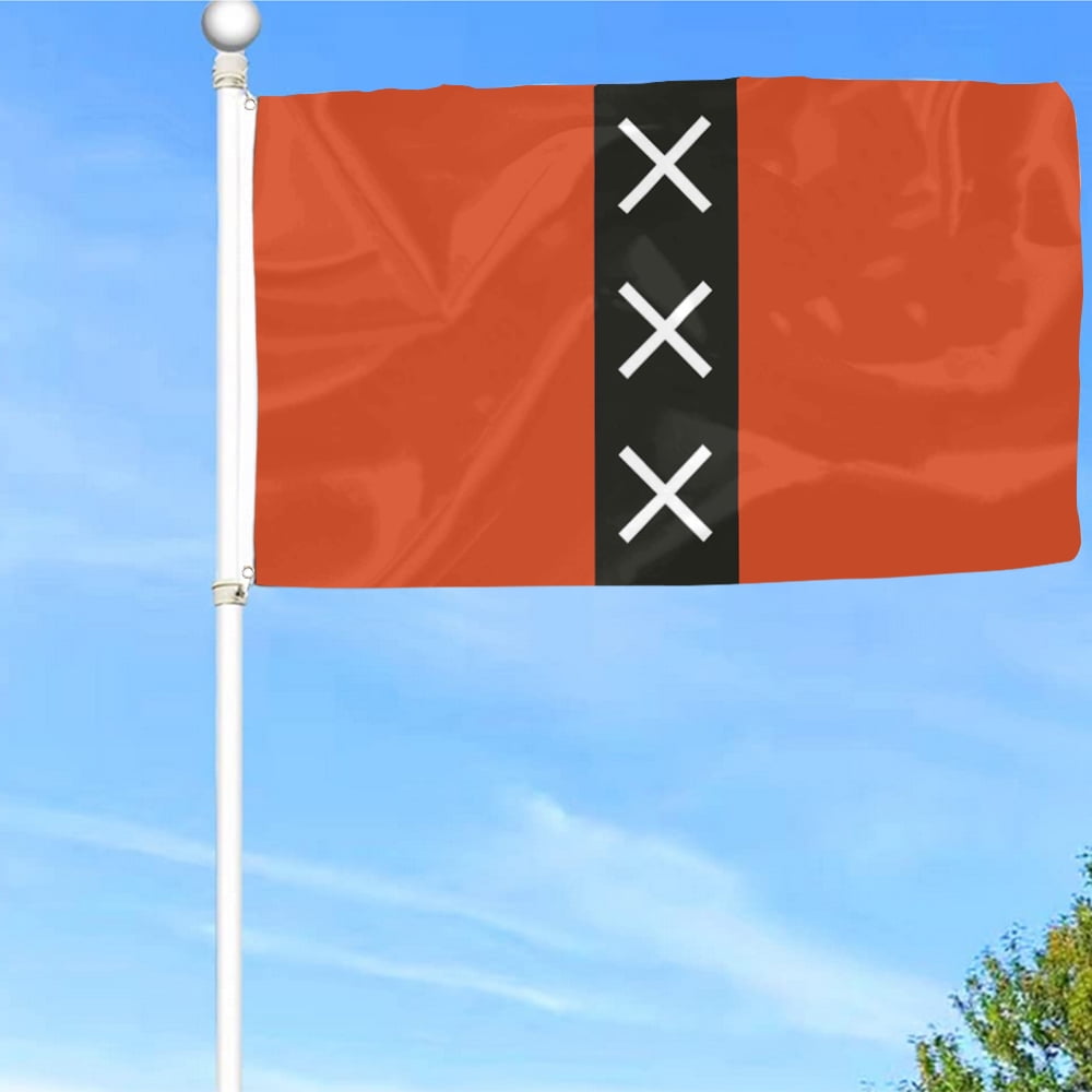 Bayyon Amsterdam Coat Of Arms Flag Banner with Grommets 3x5Feet Man ...