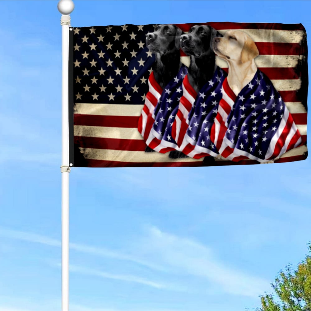Bayyon Black And Yellow Labrador Retriever Dogs American Patriot ...