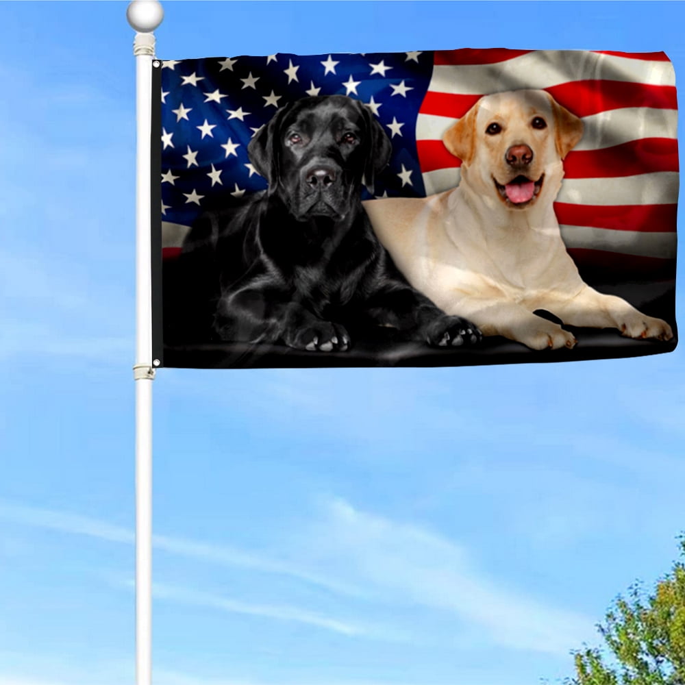 Bayyon Black Lab And Yellow Lab Grommet Flag Labrador Retriever ...