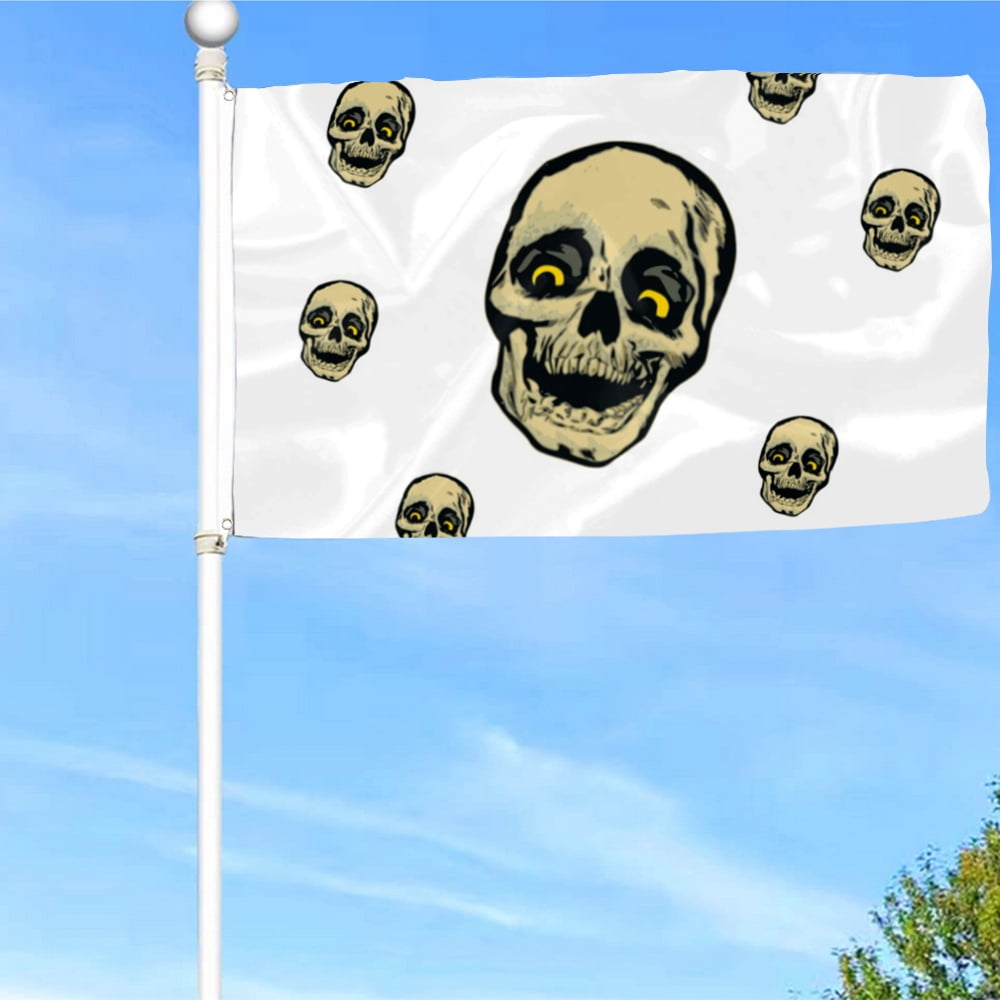 Bayyon Cackling Skull Halloween Flag Banner with Grommets 3x5Feet Man ...