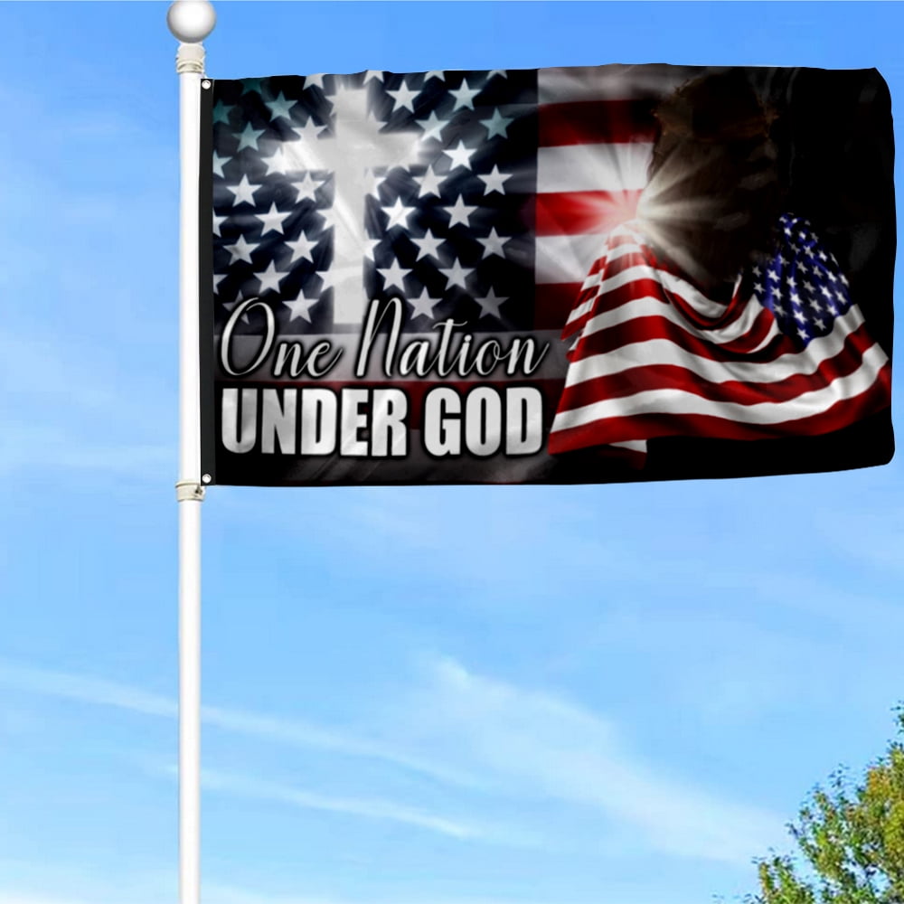 Bayyon Christian Cross American Grommet Flag One Nation Under God Flag ...