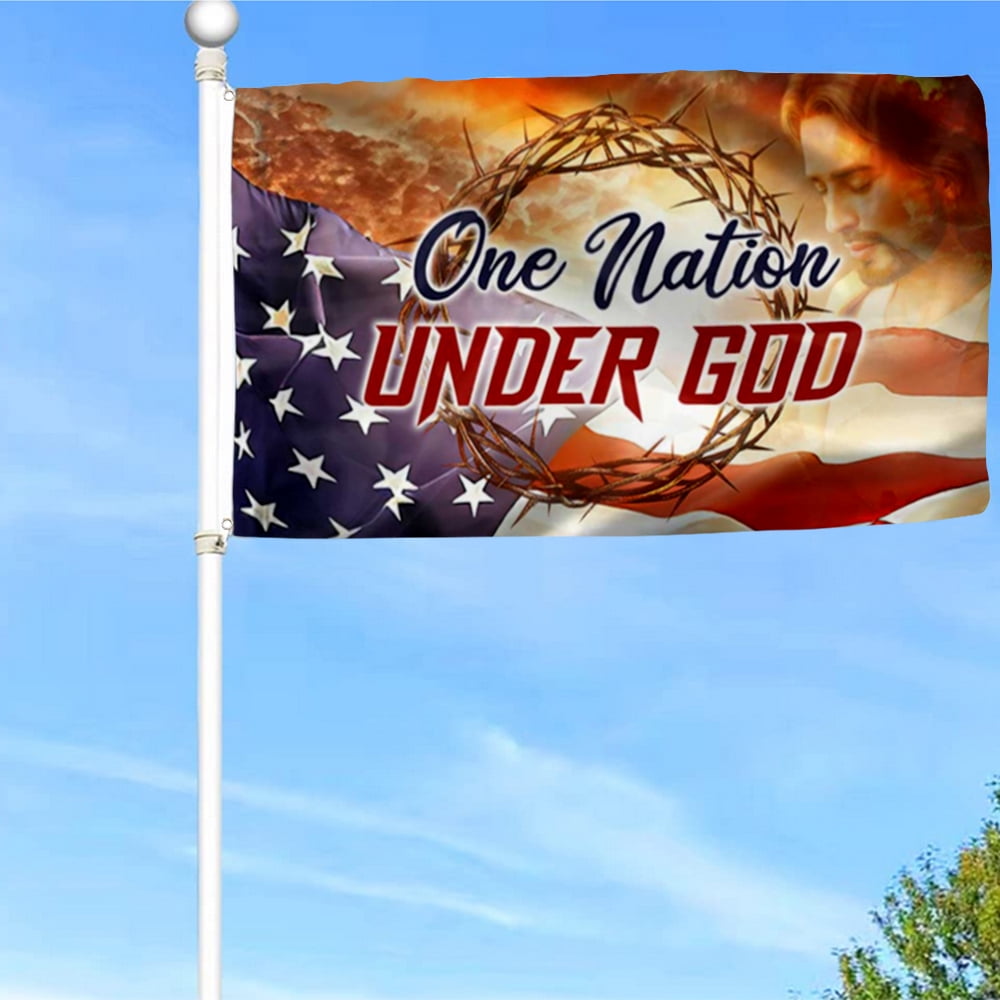 Bayyon Christian Cross Grommet Flag Blessed Is The Nation Whose God Is ...