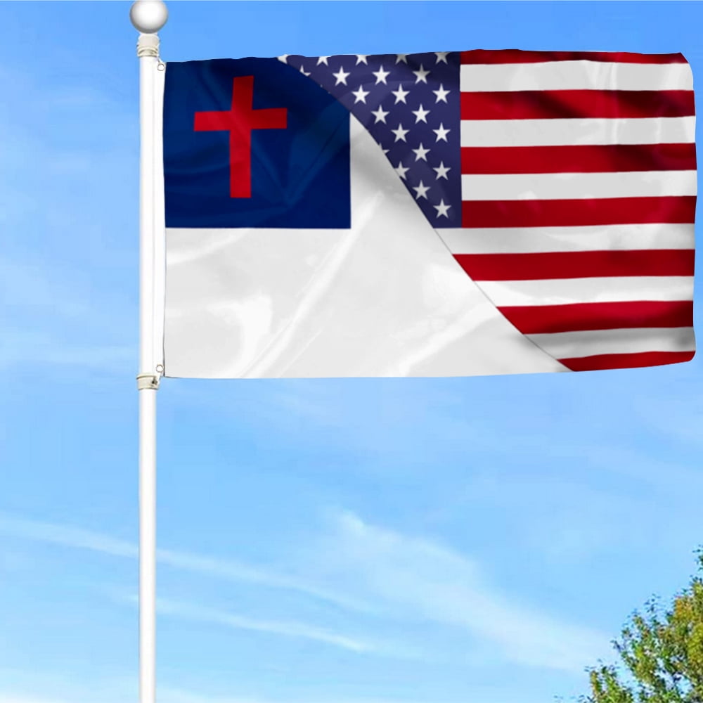 Bayyon Christian Flag American Christian Grommet Flag Banner with ...