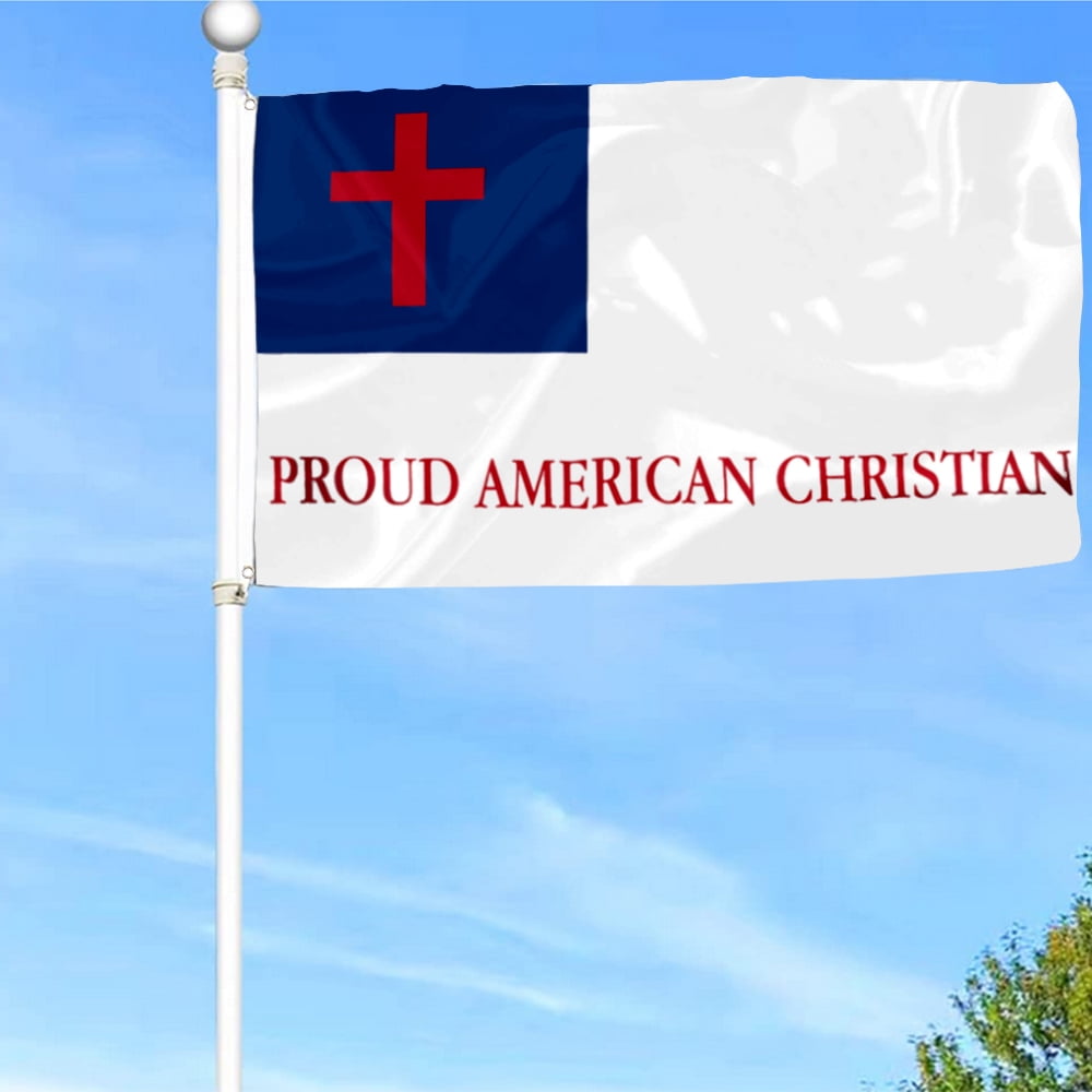 Bayyon Christian Grommet Flag Proud American Christian Flag Banner with ...