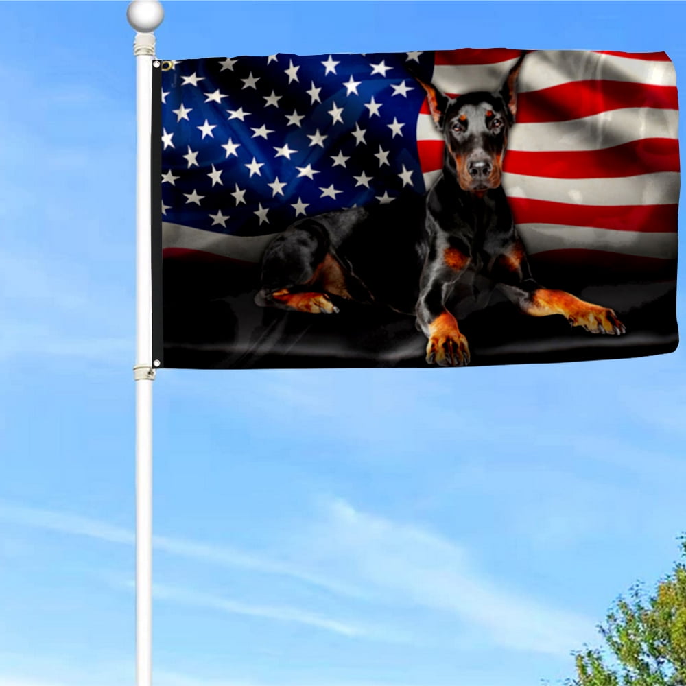 Bayyon Dobermann Dog American Grommet Flag Banner with Grommets 3x5Feet ...
