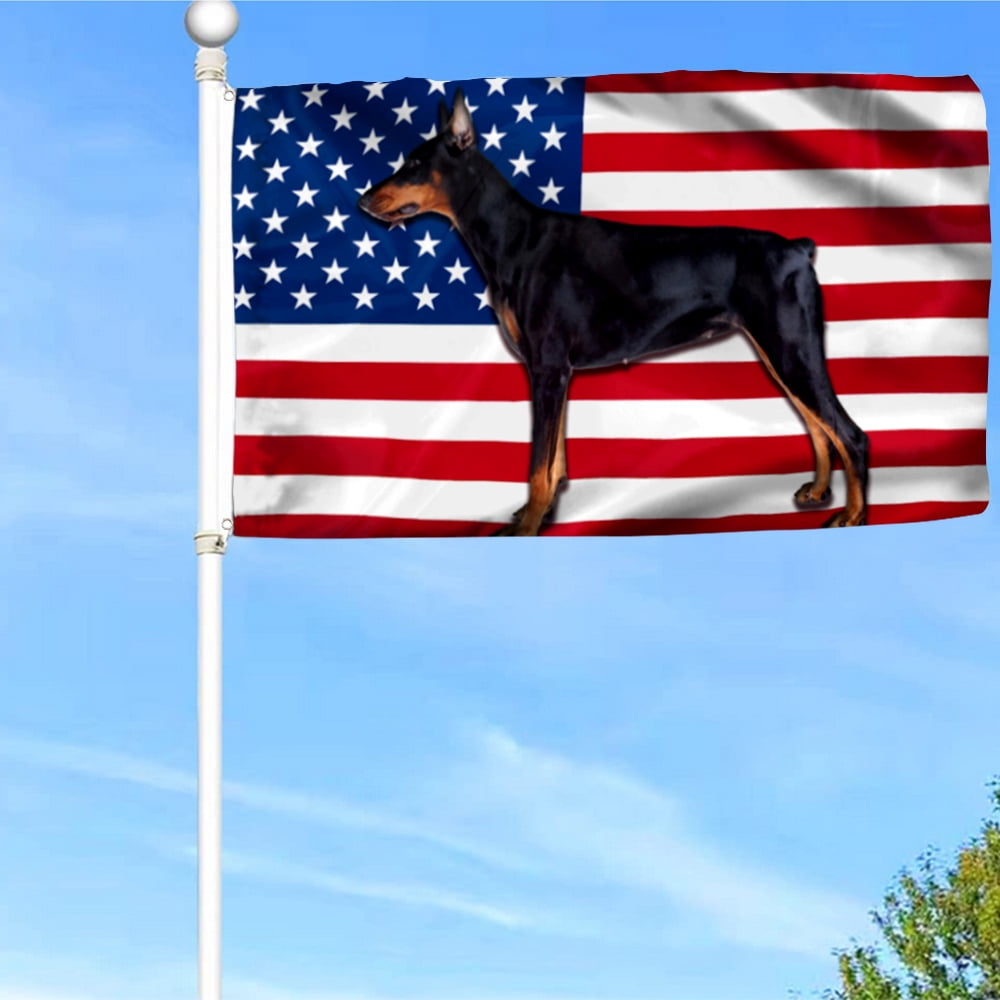 Bayyon Dobermann Dog Grommet Flag Banner with Grommets 3x5Feet Man cave ...