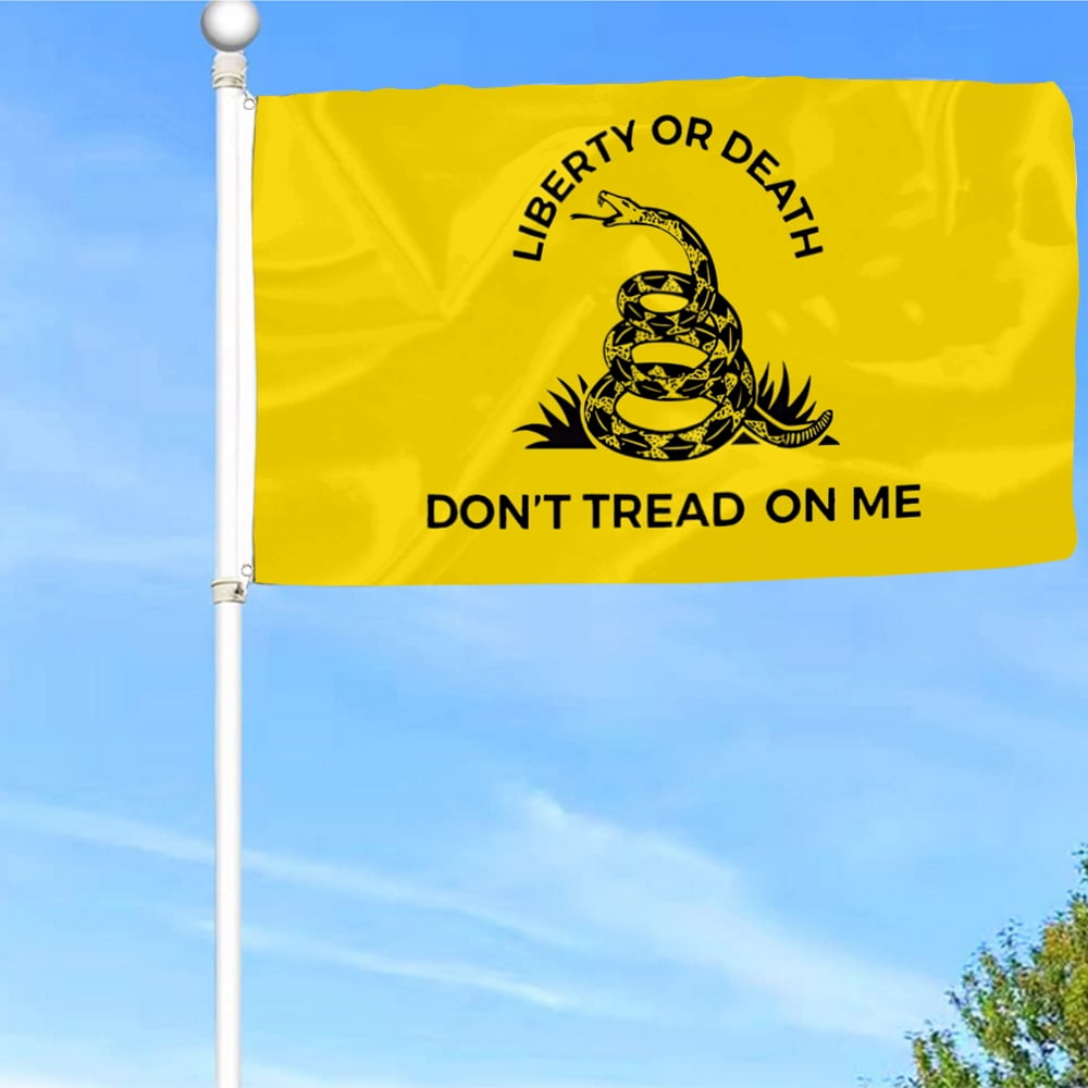 Bayyon Dont Tread On Me Flag，Liberty or Death Snake Flag Banner with ...