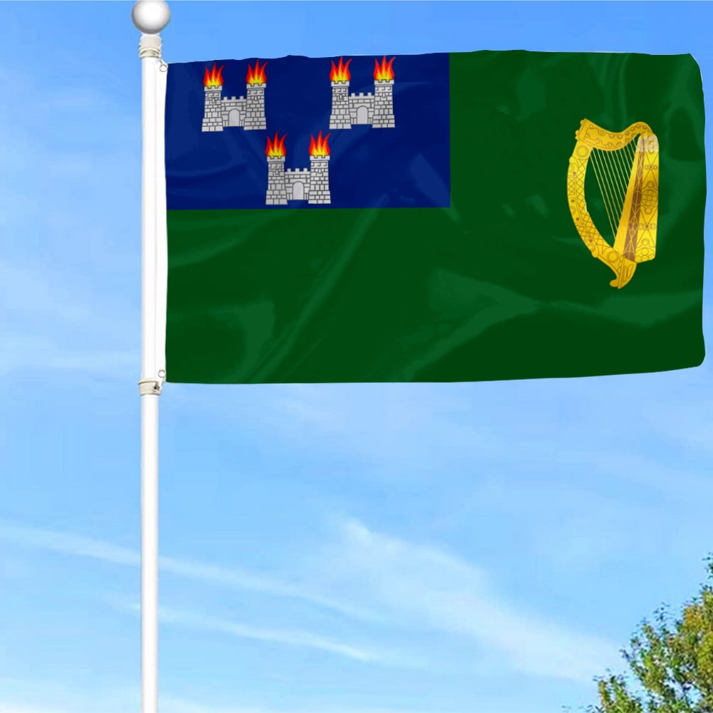 Bayyon Dublin, Ireland Flag Banner with Grommets 3x5Feet Man cave Decor ...