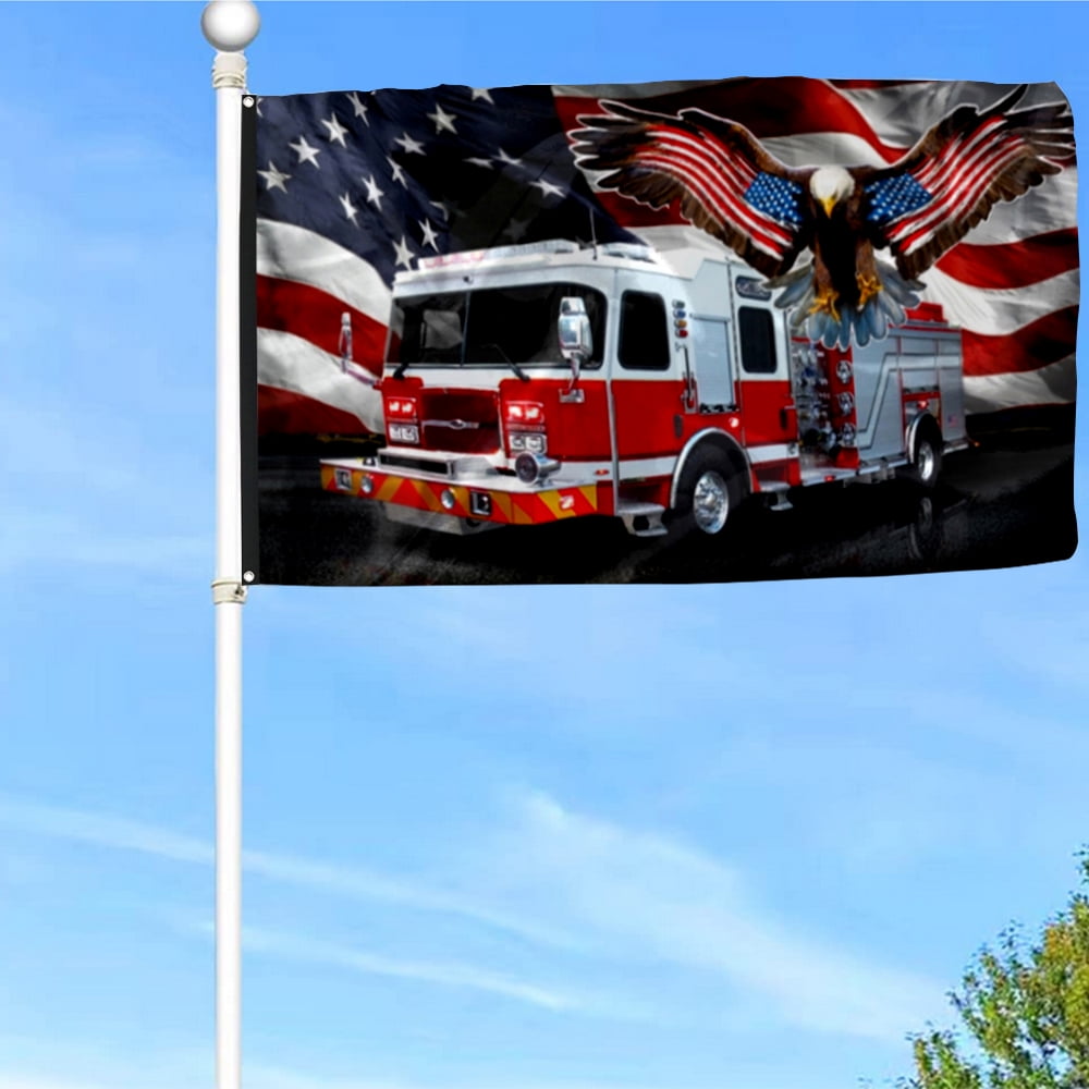 American Flag Fire Truck