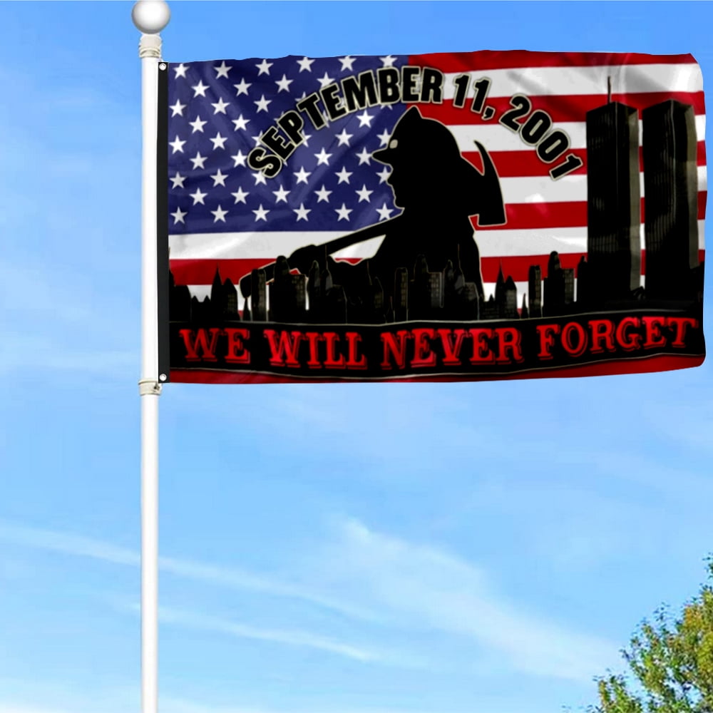 Bayyon Firefighter 911 Flag September 11. We Will Never Forget. Patriot ...