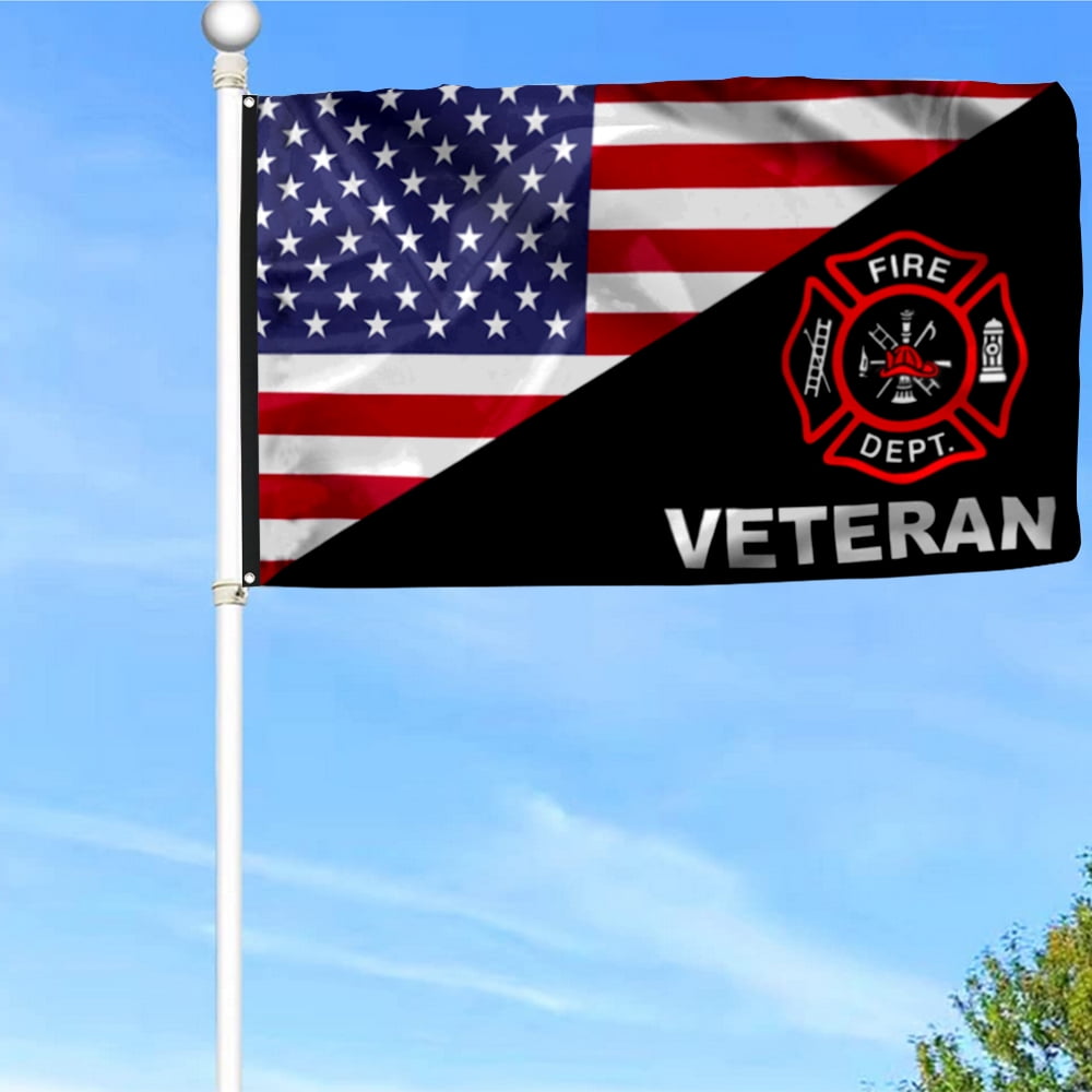 Bayyon Firefighter Flag Veteran Firefighter Grommet Flag Banner with ...