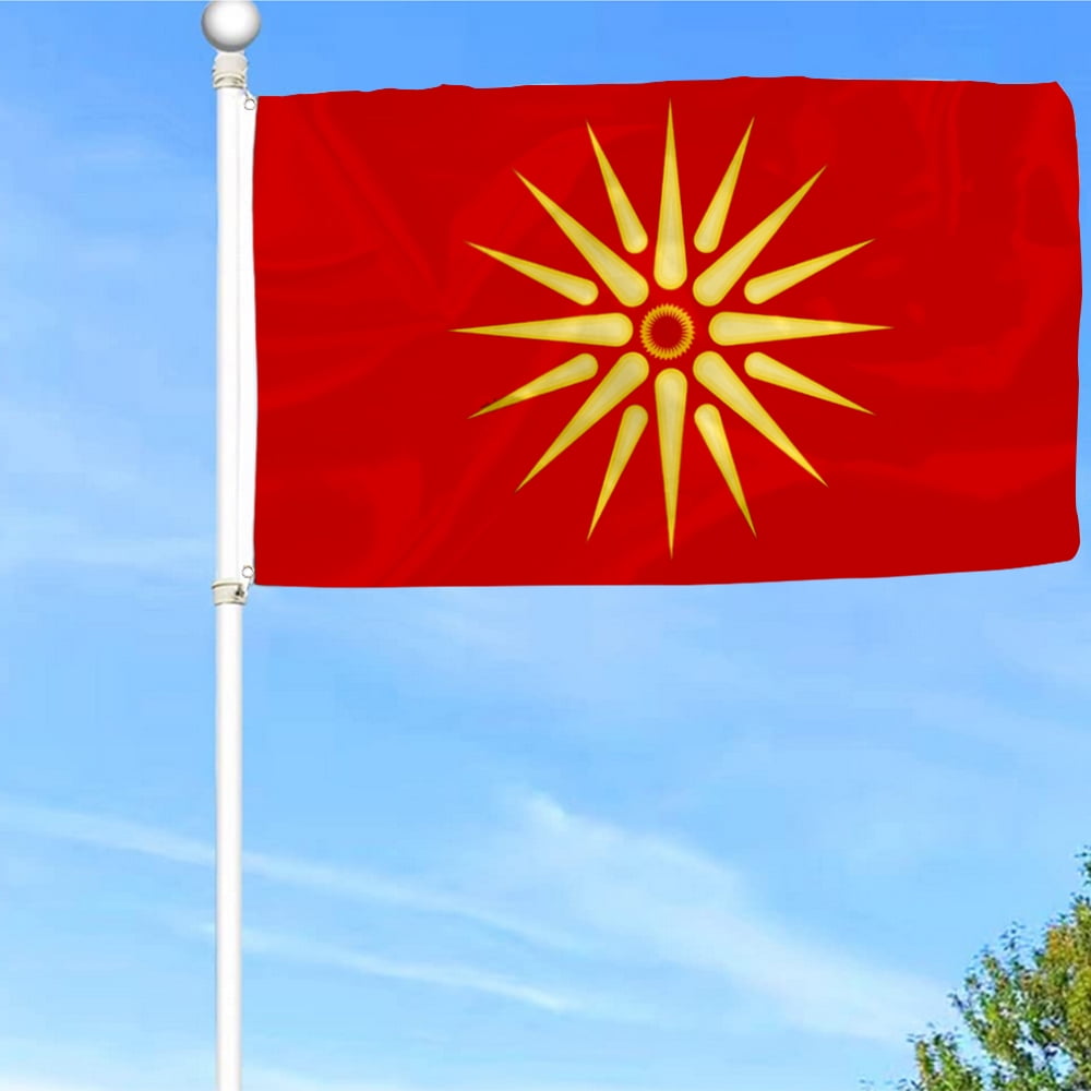 Bayyon Macedonians Ethnic Flag Banner with Grommets 3x5Feet Man cave ...