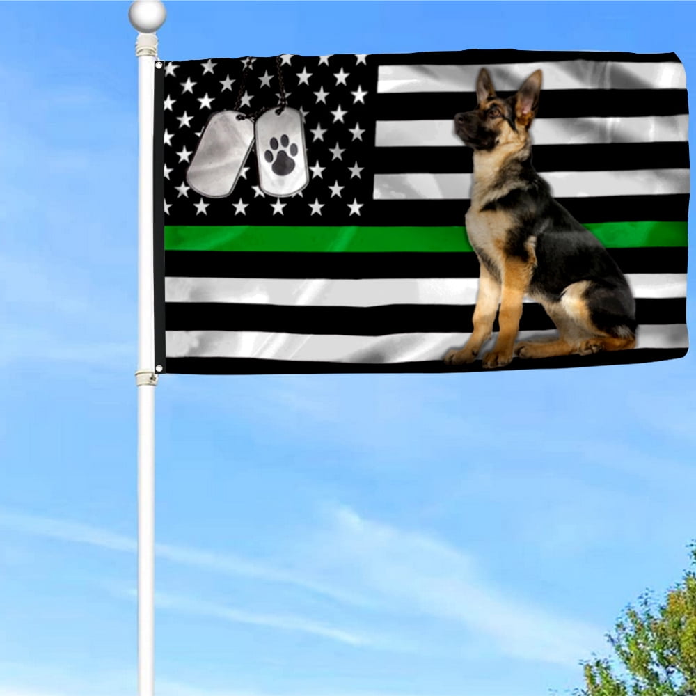 Bayyon German Shepherd Flag Military Dog German Shepherd Grommet Flag ...