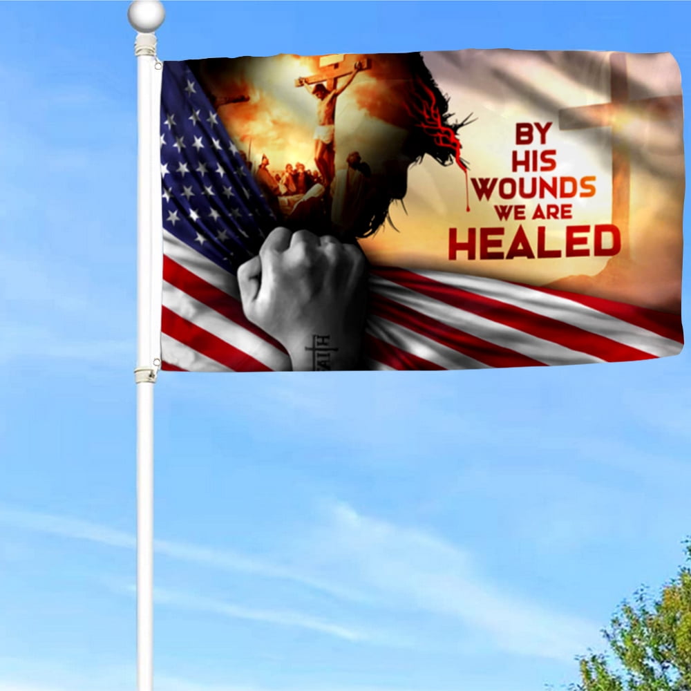 Bayyon God Jesus Christian Cross. By His Wounds We Are Healed American ...