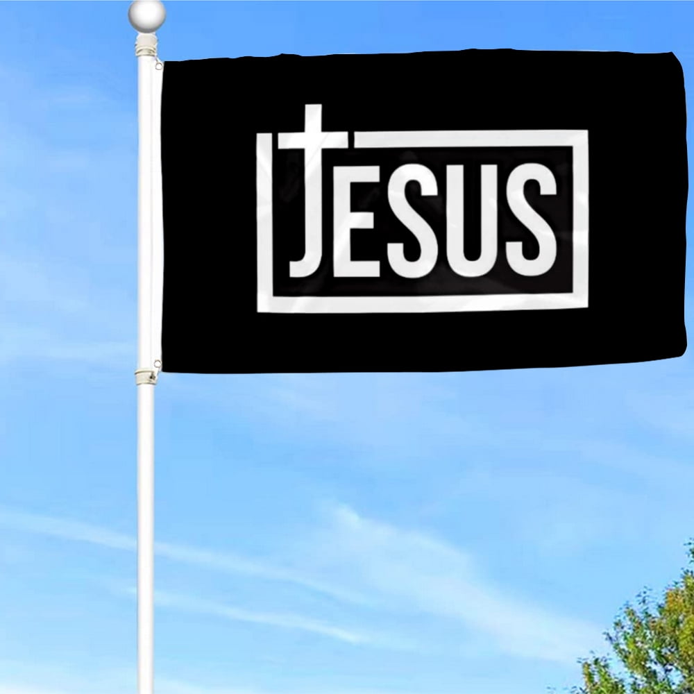 Bayyon Jesus Flag Jesus American Flag Banner with Grommets 3x5Feet Man ...