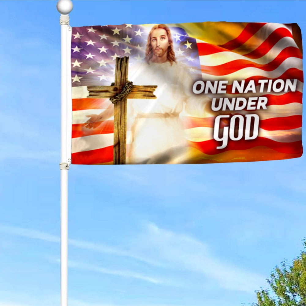 Bayyon Jesus Flag One Nation Under God Jesus Grommet Flag Banner with ...