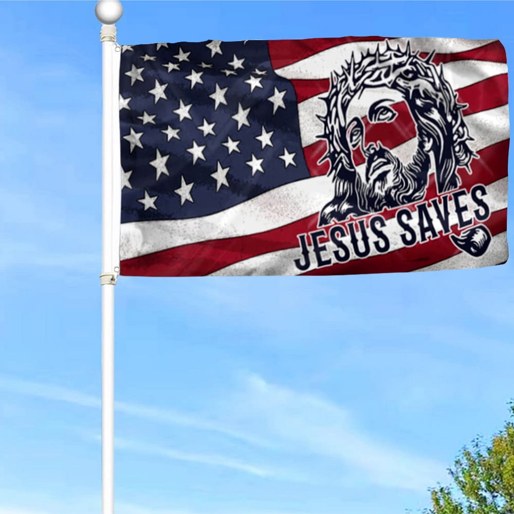 Bayyon Jesus Grommet Flag Jesus Saves Flag Banner with Grommets 3x5Feet ...