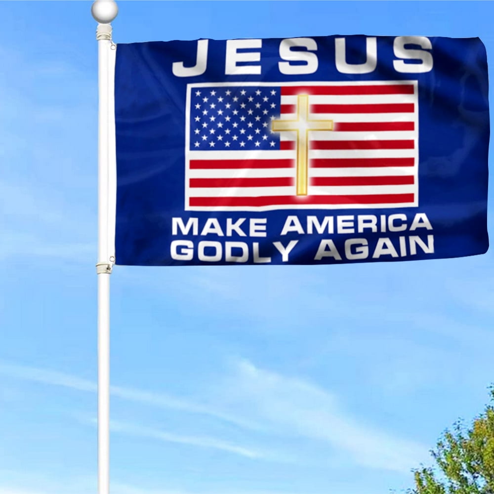 Bayyon Jesus Make America Godly Again Grommet Flag Banner with Grommets ...
