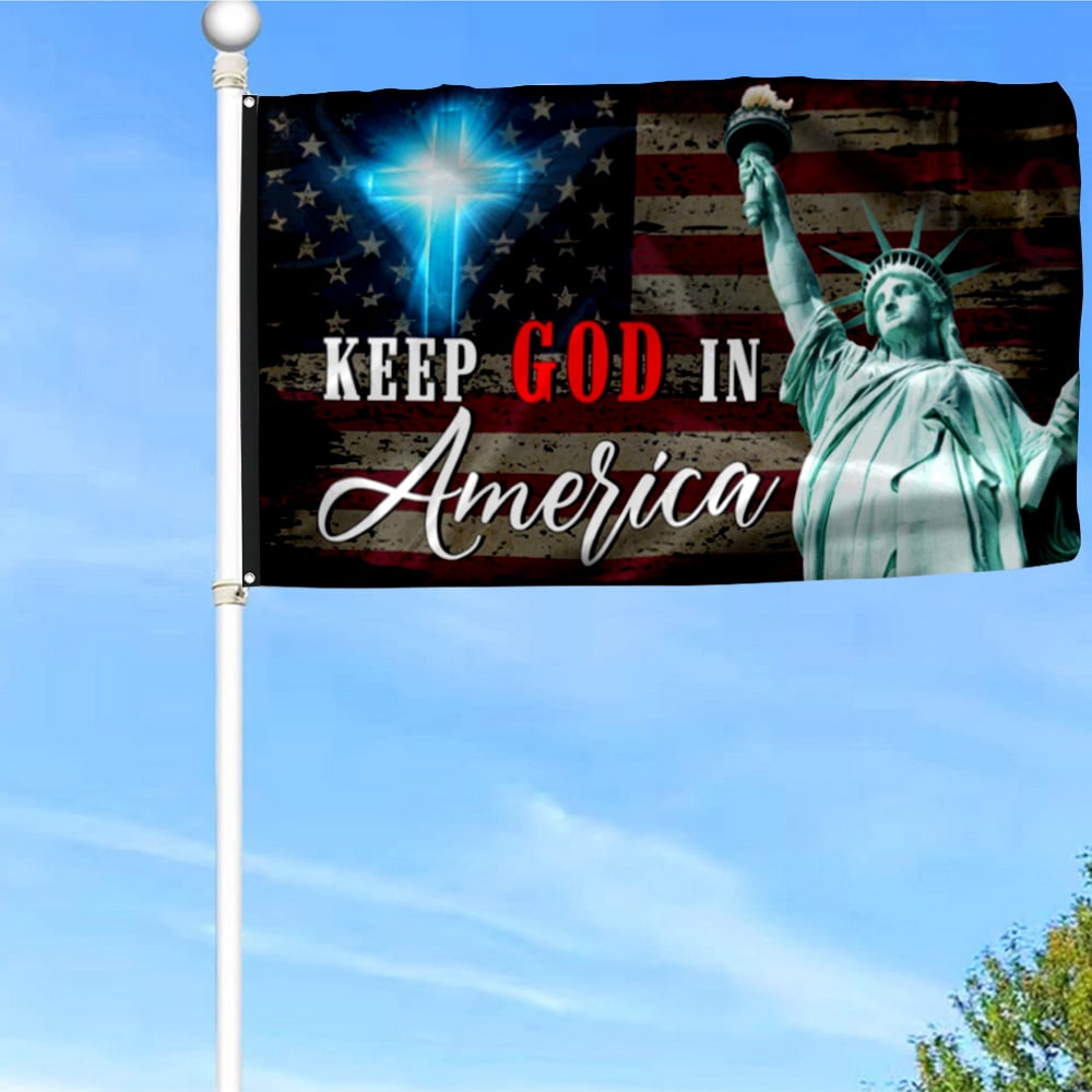 Bayyon Keep God in America Grommet Flag Banner with Grommets 3x5Feet ...