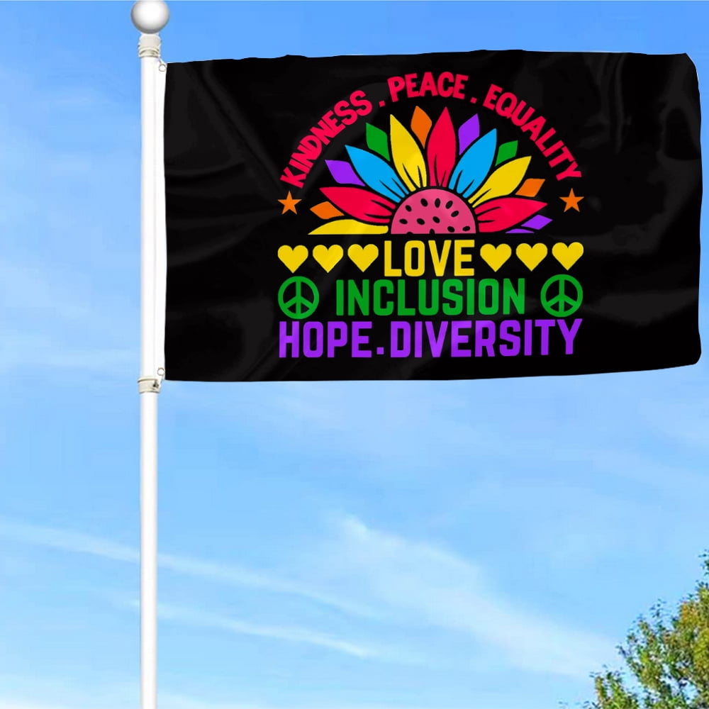 Bayyon Kindness Peace Equality Love Inclusion Hope Diversity Flag ...