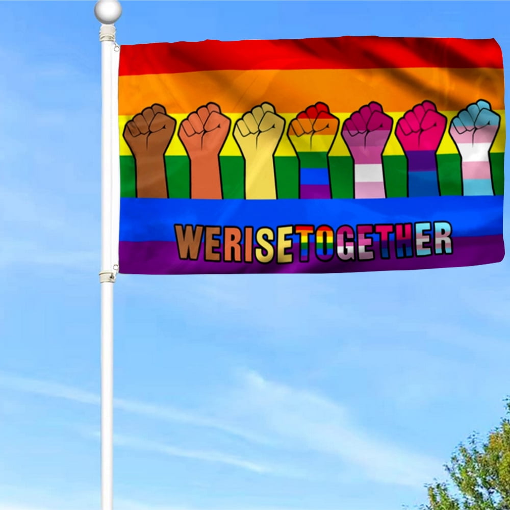 Bayyon LGBT Flag We Rise Together Grommet Flag Banner with Grommets ...