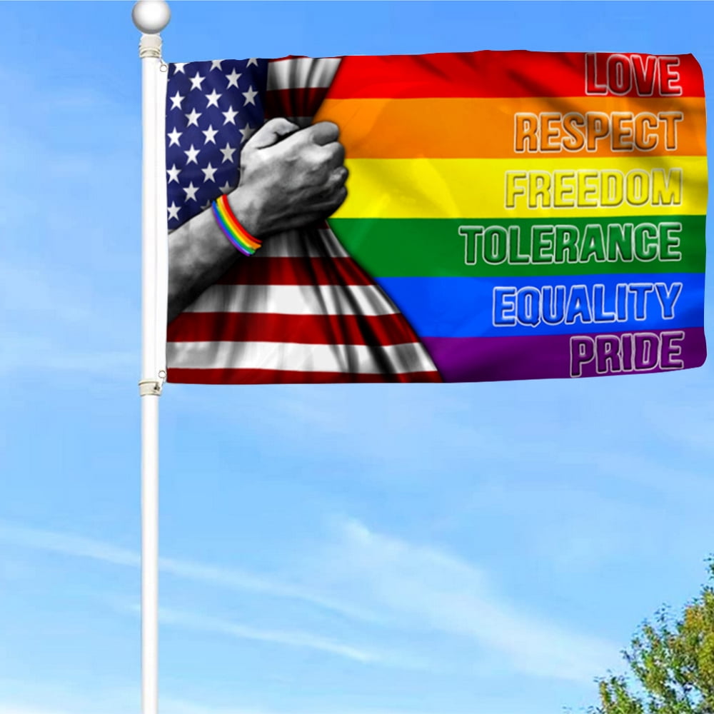 Bayyon LGBT Grommet Flag Love Respect Freedom Tollerance Equality Pride ...