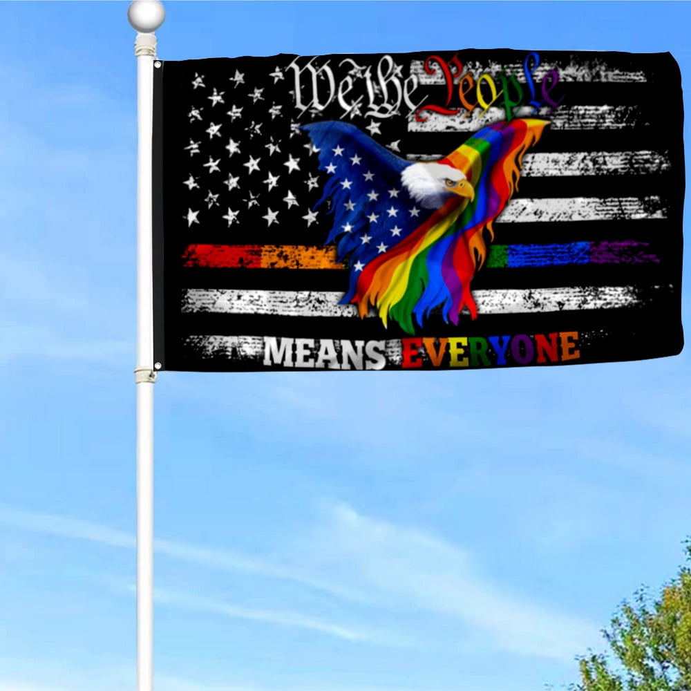 Bayyon LGBT Pride Eagle Grommet Flag We The People Means Everyone Flag Banner with Grommets ...