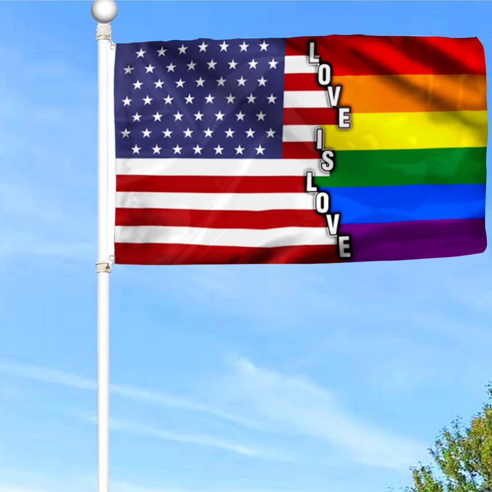 Bayyon LGBT Pride Grommet Flag, Love Is Love Flag Banner with Grommets ...