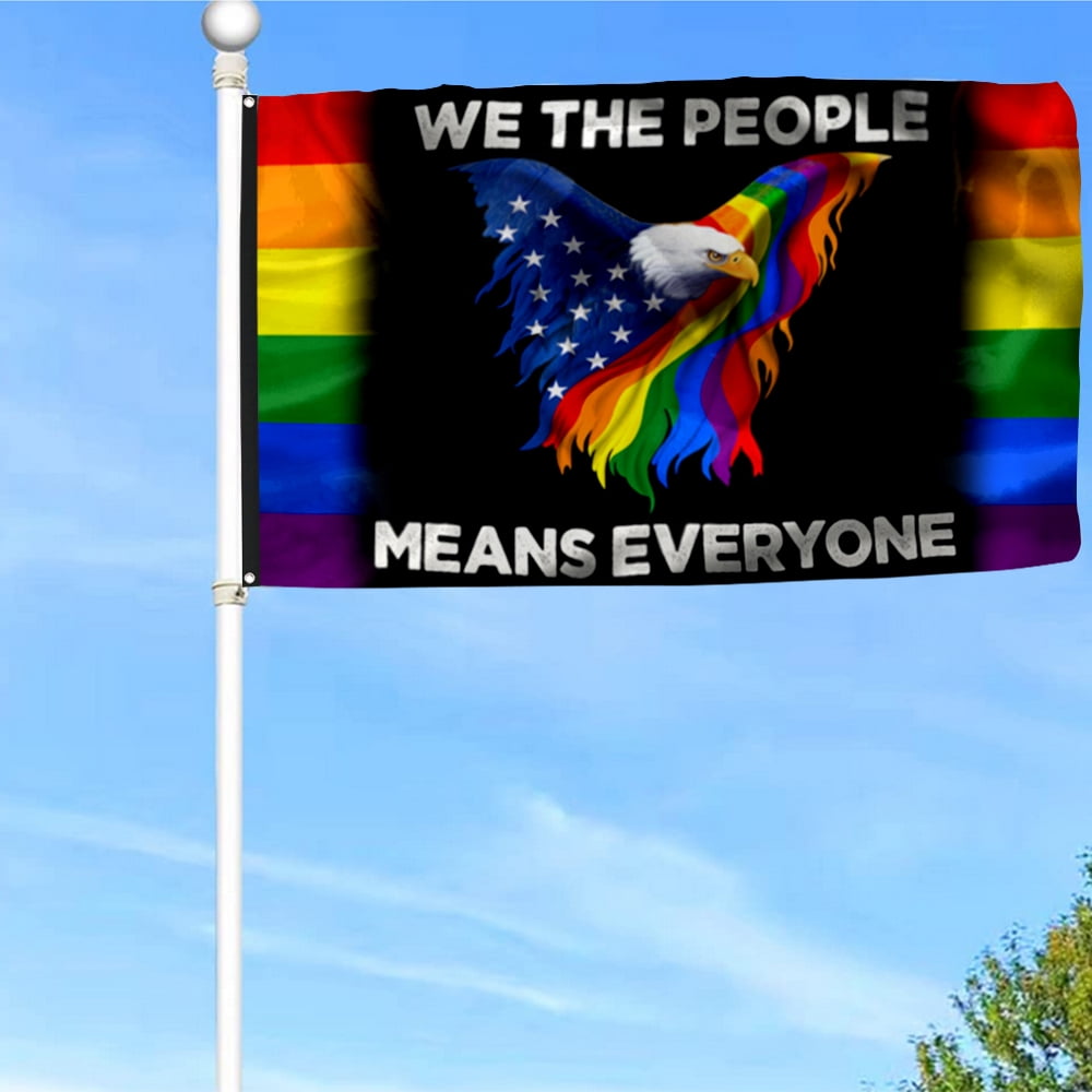 Bayyon LGBT Pride Grommet Flag We The People Means Everyone Eagle Flag ...
