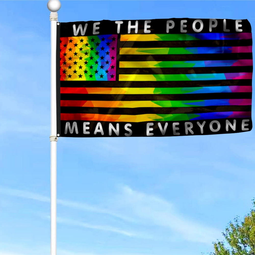 Bayyon LGBT Pride Grommet Flag We The People Means Everyone Flag Banner ...