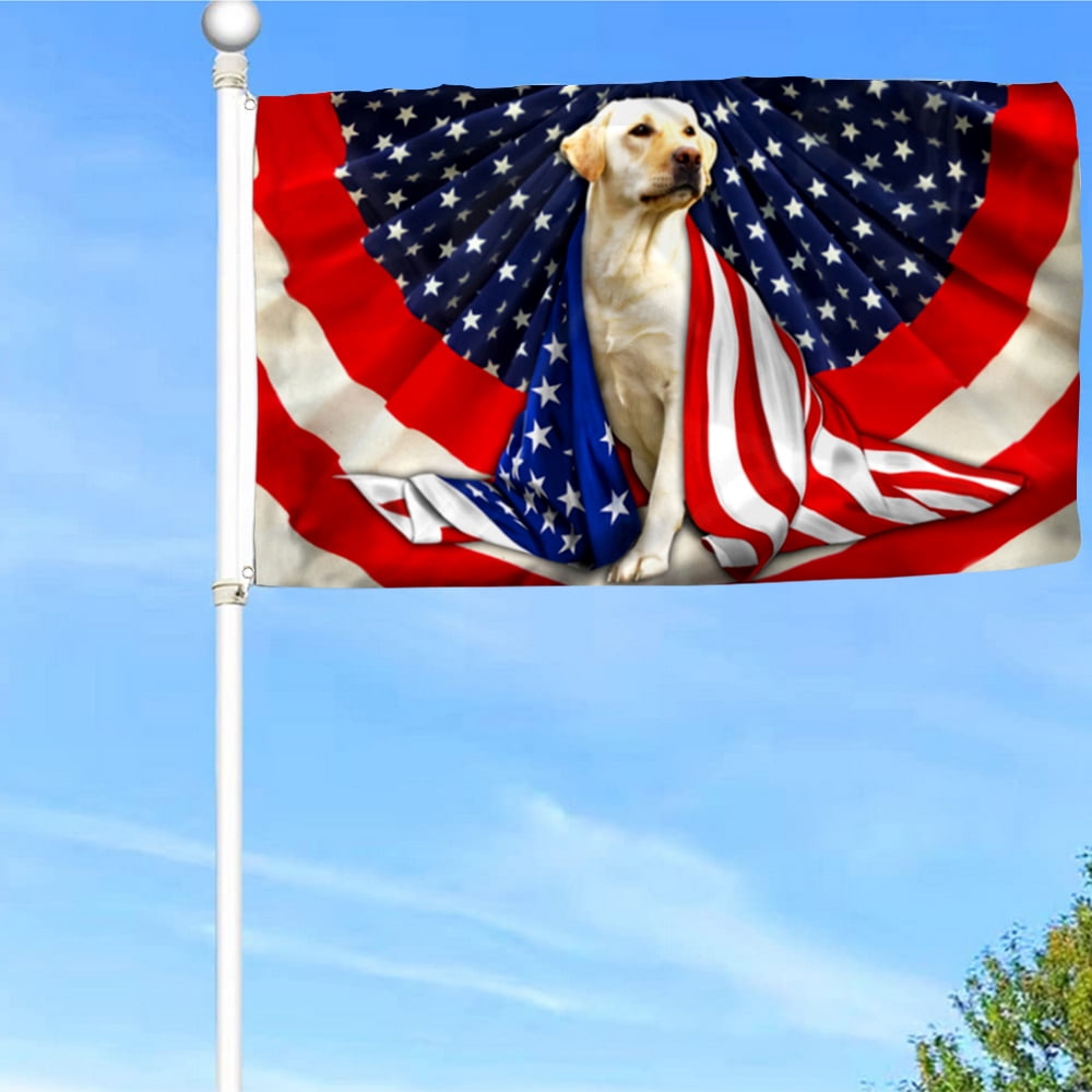 Bayyon Labrador Retriever Patriotic Dog Bunting Flag American Grommet ...