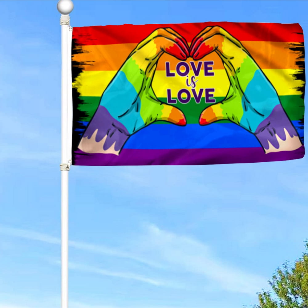Bayyon Love Is Love. LGBT Pride Month Flag Banner with Grommets 3x5Feet ...