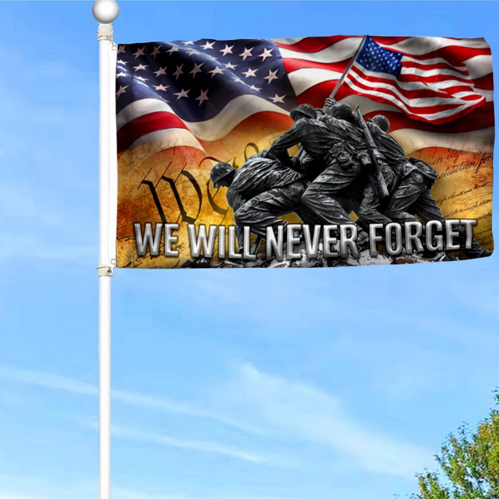 Bayyon Memorial Day Grommet Flag We Will Never Forget Flag Banner with ...