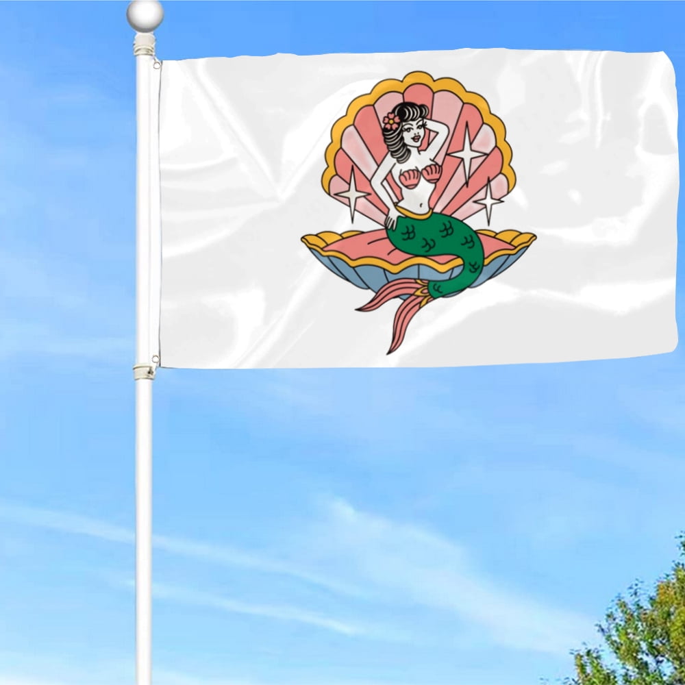 Bayyon Mermaid Flag Banner with Grommets 3x5Feet Man cave Decor ...