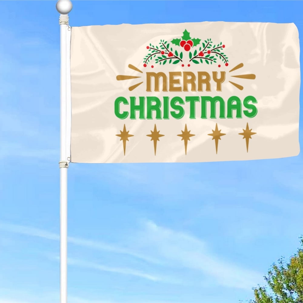 Bayyon Merry Christmas Festival Decoration Flag Banner with Grommets ...