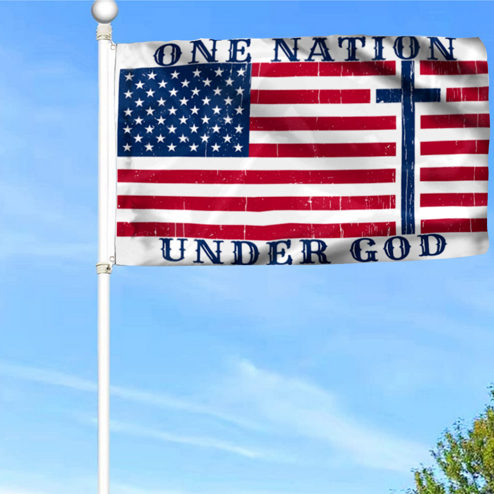 Bayyon One Nation Under God American Grommet Flag Banner with Grommets ...