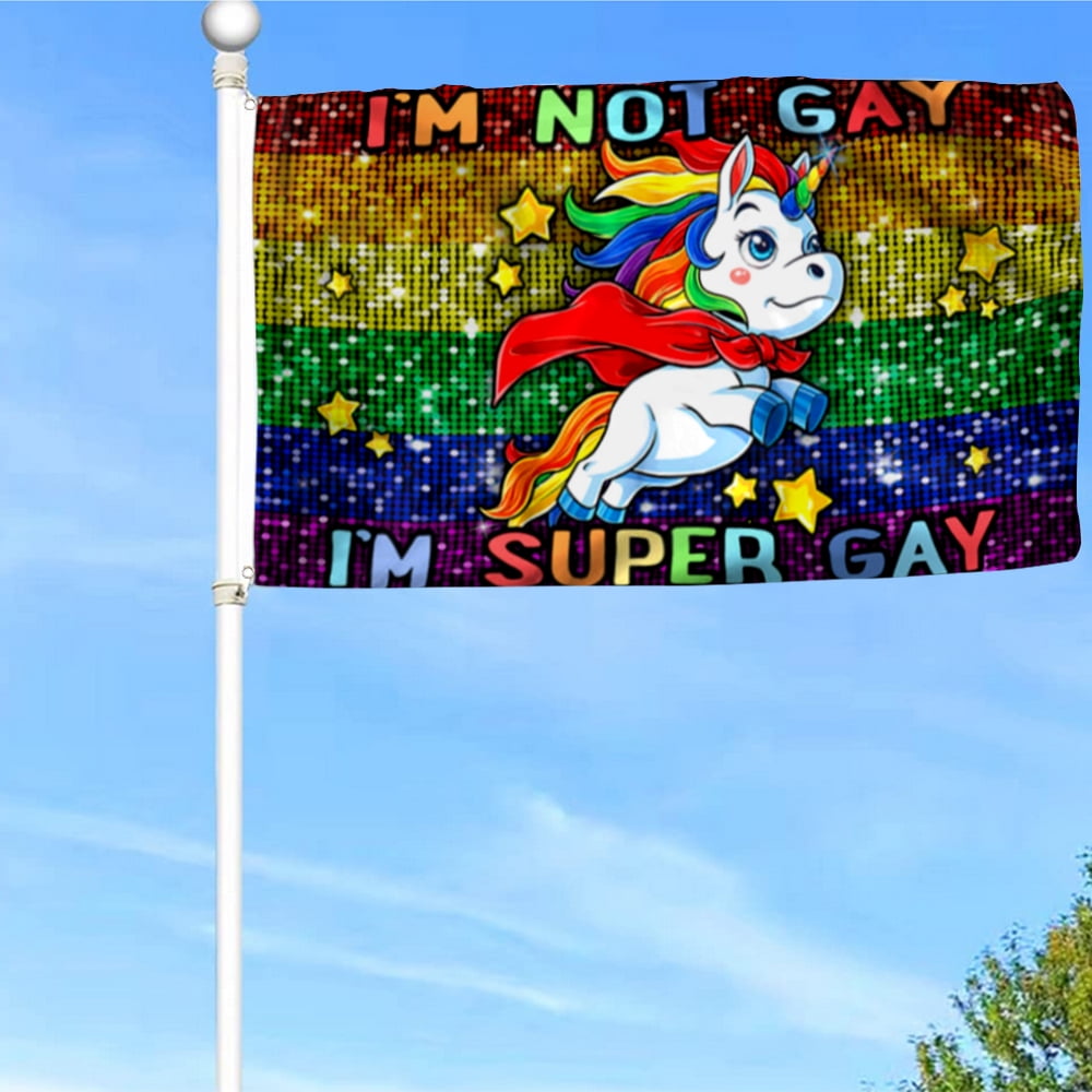 Bayyon Pride Month. LGBT Grommet Flag – I super Gay Flag Banner with ...